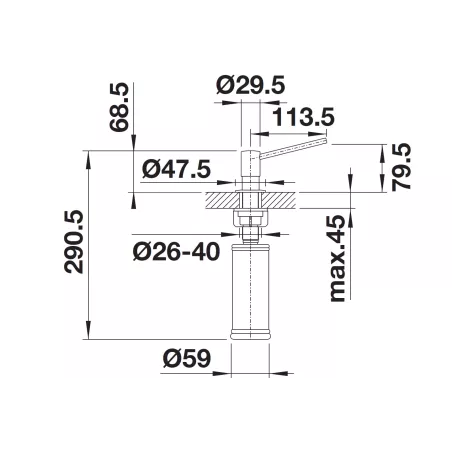 BLANCO TORRE - dozownik chrom 512593
